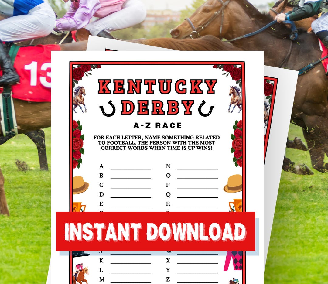 Kentucky Derby A to Z Horse Race Game, Derby Scramble, Fun Kentucky ...