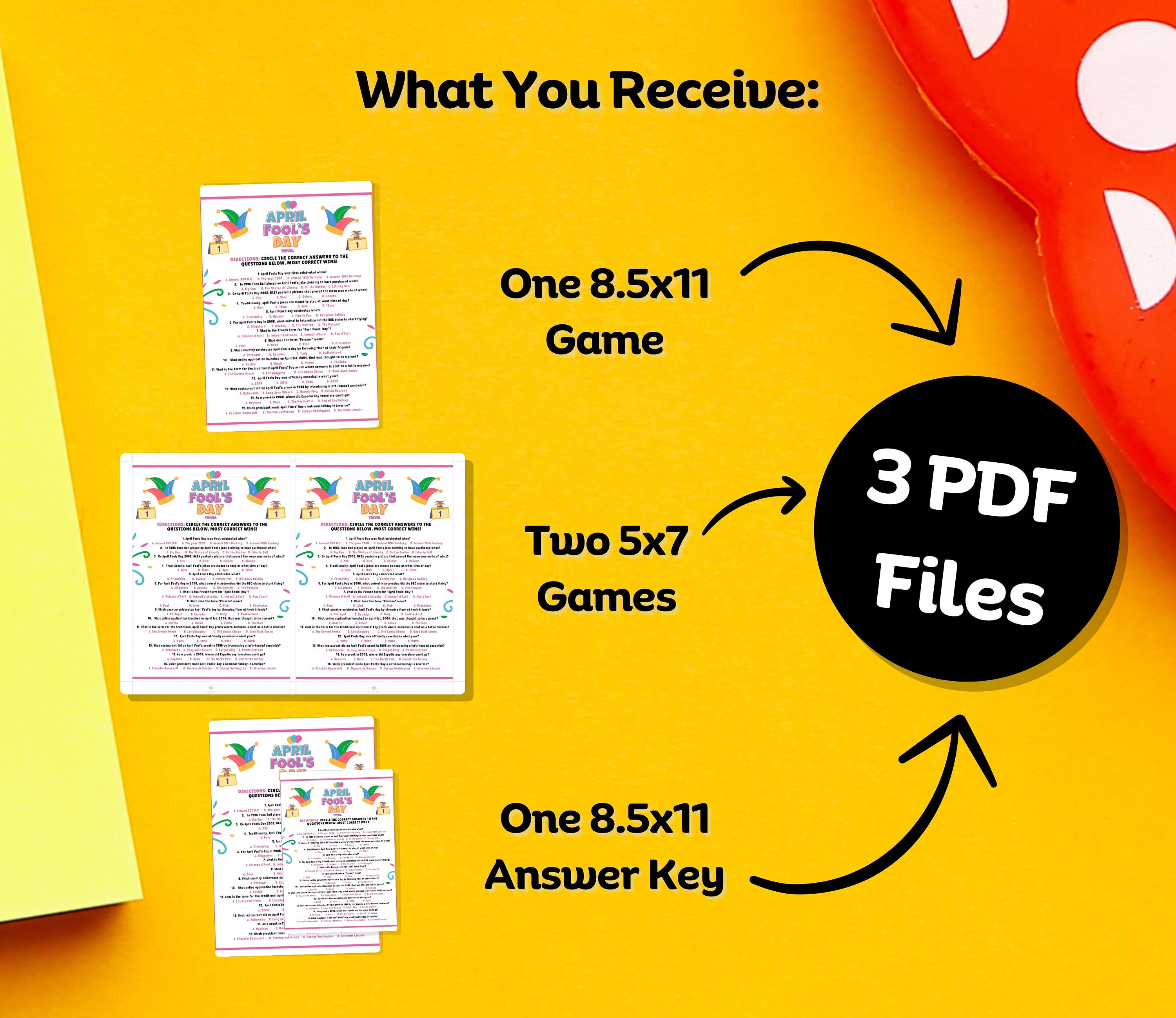 April Fools Trivia Game, April Fools Day Printable, April Game, Party ... April Fools Trivia Game, April Fools Day Printable, April Game, Party ...