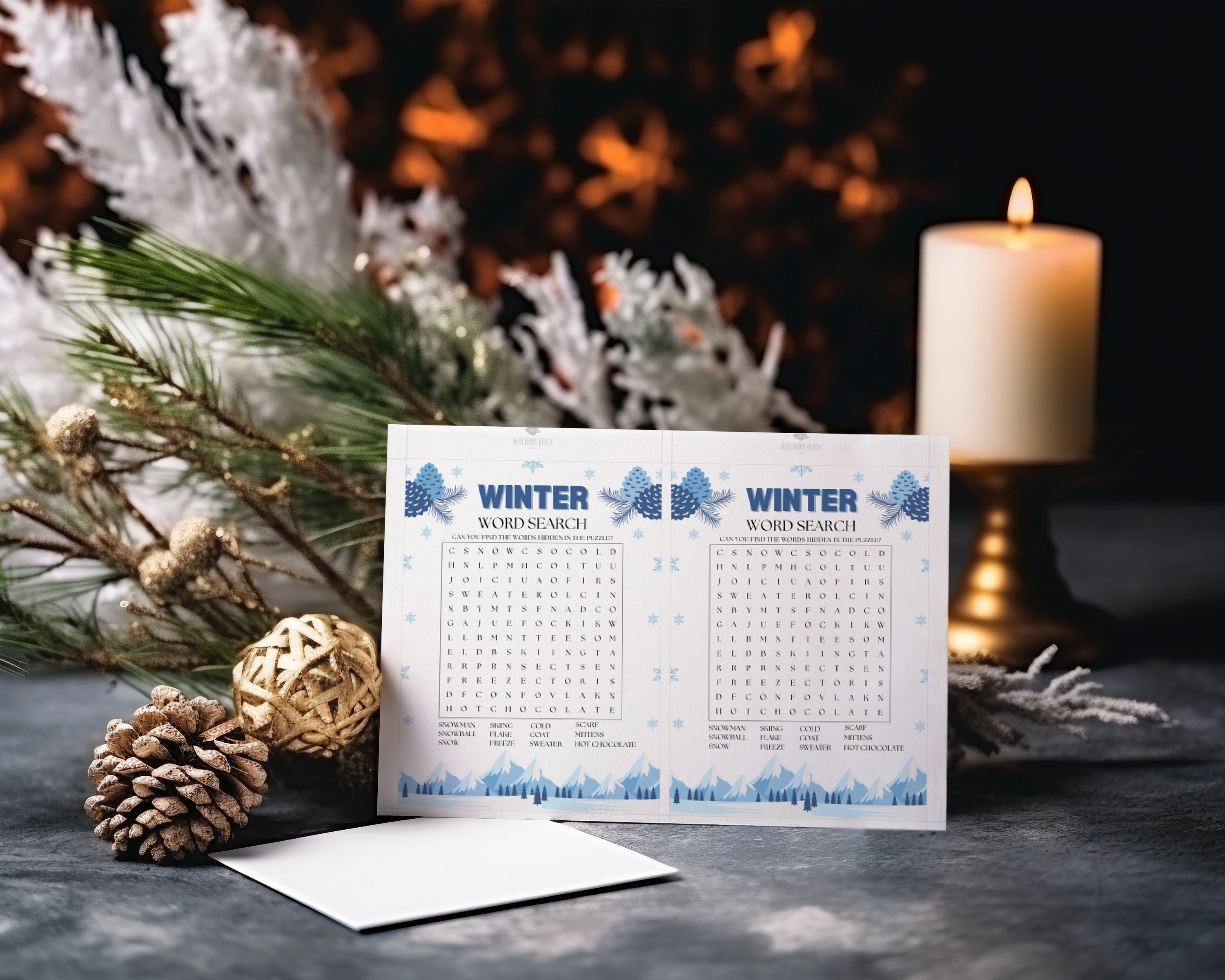 Winter Word Search Game, Holiday Word Search Puzzle, Winter Printable ...