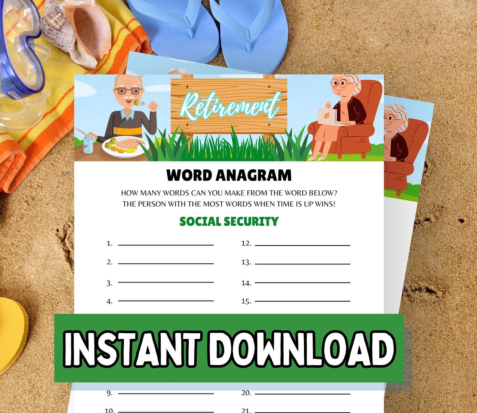 Retirement Word Anagram Game, Word Anagram, Happy Retirement ...