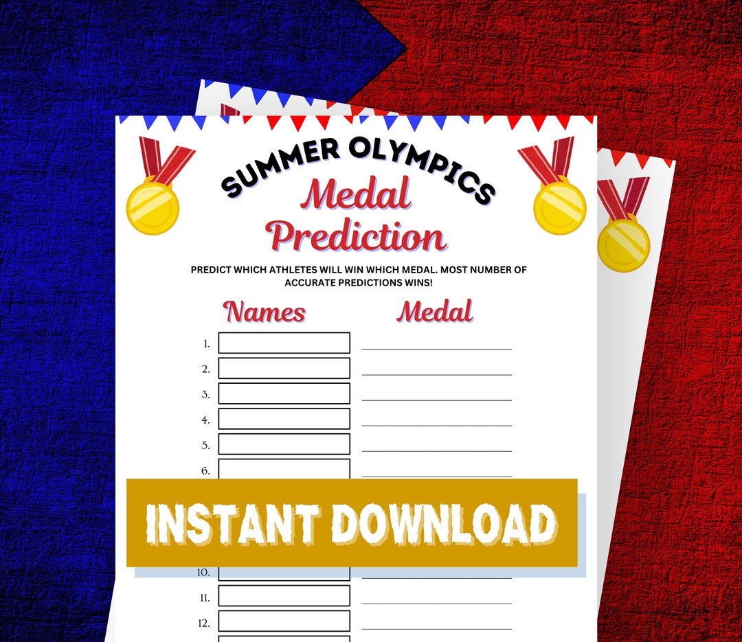 Summer Olympic Medal Prediction Game, Predict Country Medals Activity ...