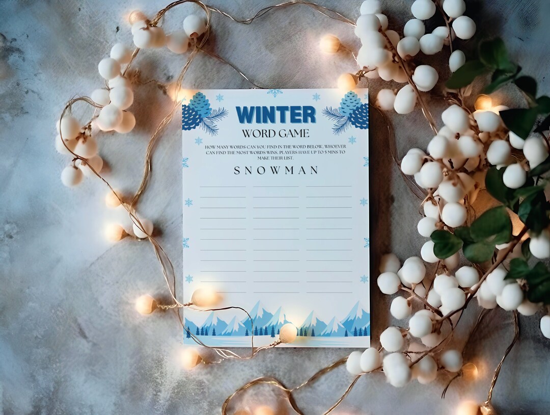 Winter Word Finder Game, Winter Word Finder Games, Winter Printable ...