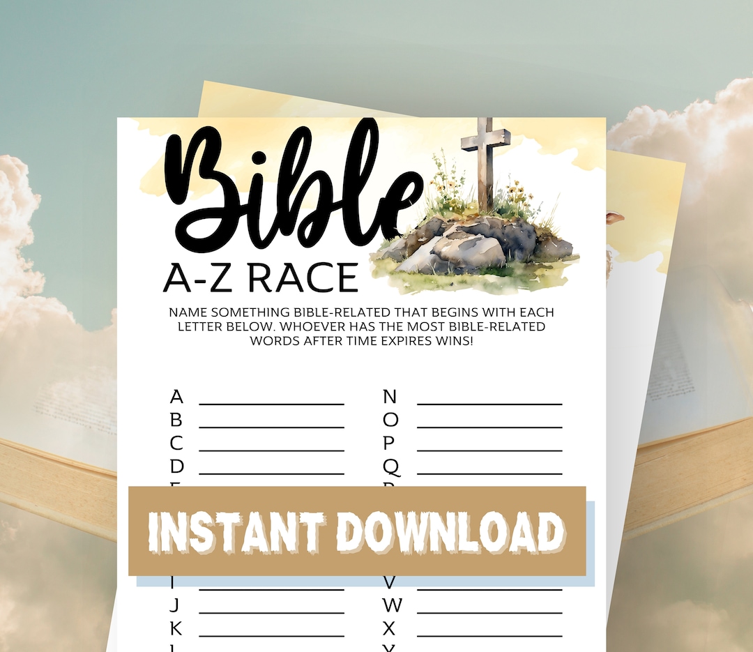 Bible A to Z Game, A to Z Christian Game, Bible Study Activity, Bible ...