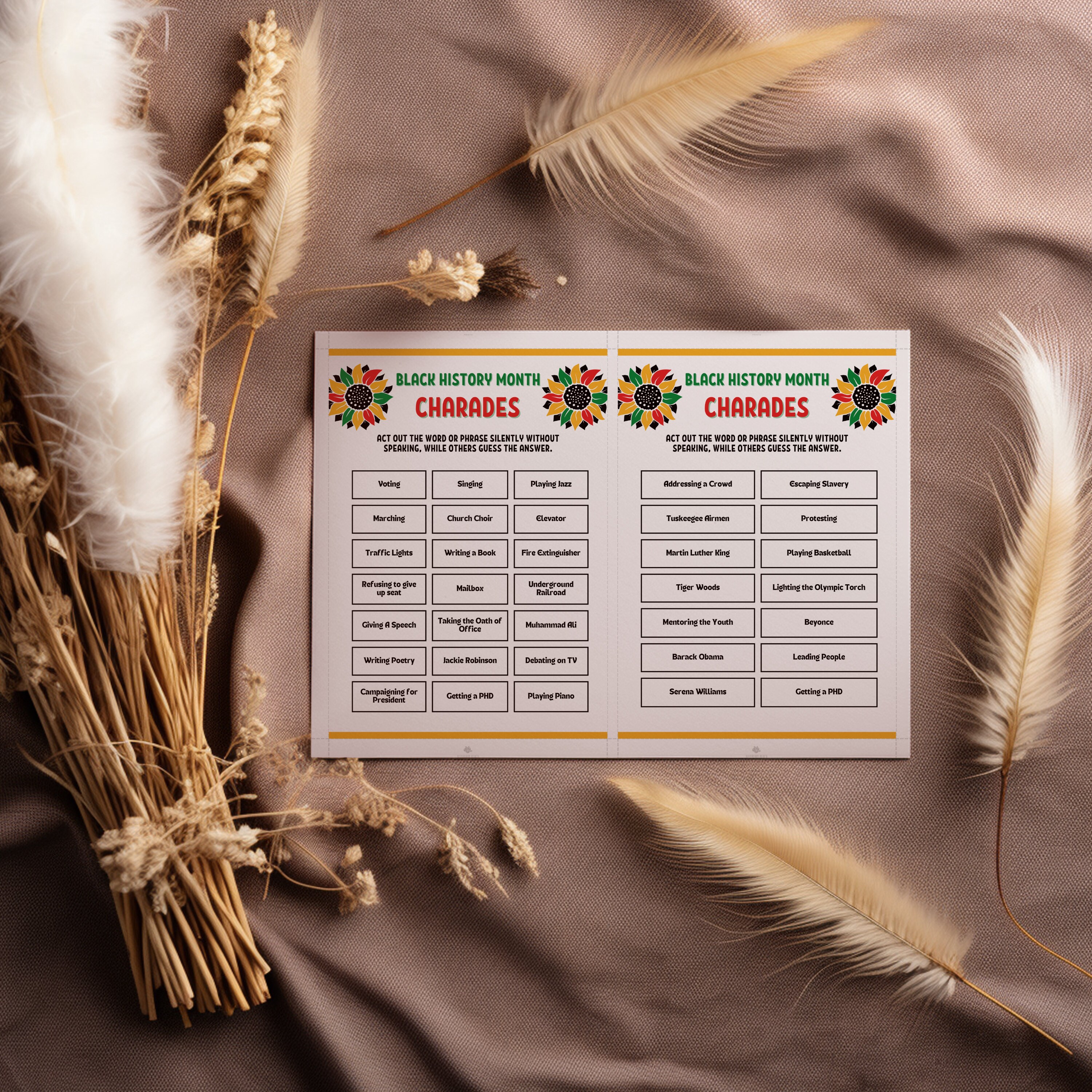 Black History Charades Game: Classroom Printable (digital Download) - Etsy