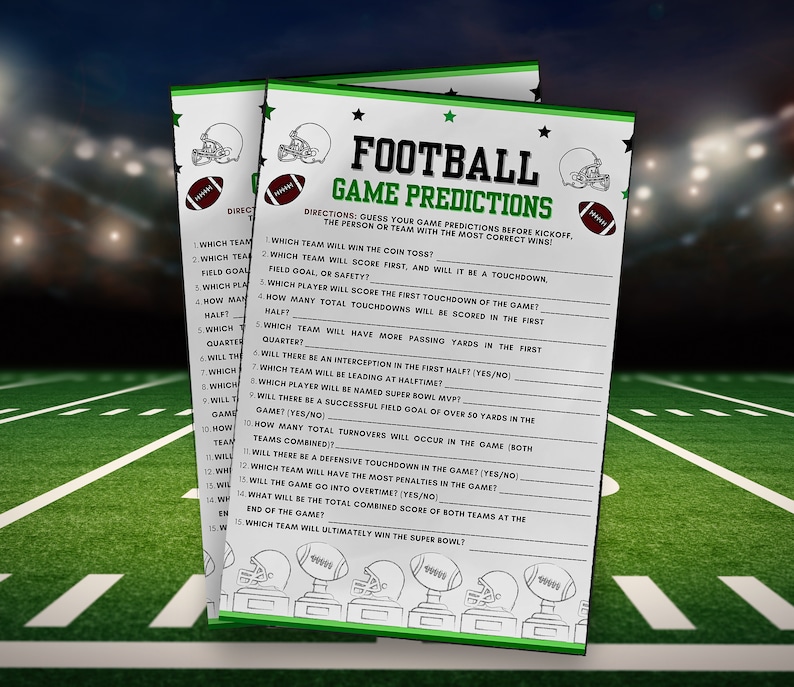 Football Game Predictions, Football Party Games, Super Bowl Party Games ...