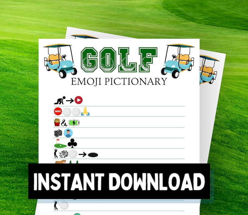 Golf Emoji Pictionary Game: Fun Group Activity (digital Download) - Etsy