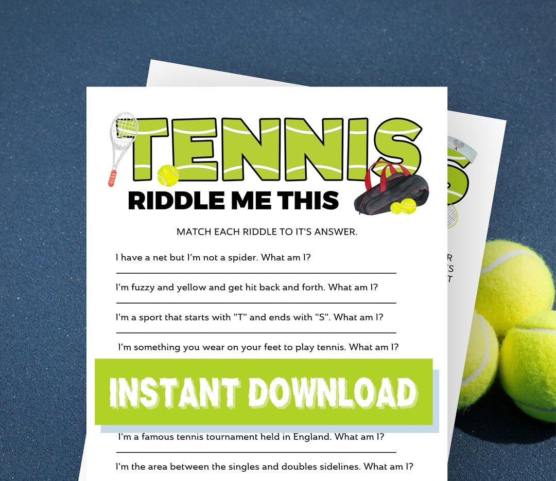 Tennis Riddle Game, Riddle Me This, Team Building, Tennis Printables ...