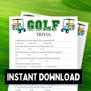 Golf Trivia Game, Trivia, Fun Golf Activity, Golf Themed Party Game ...