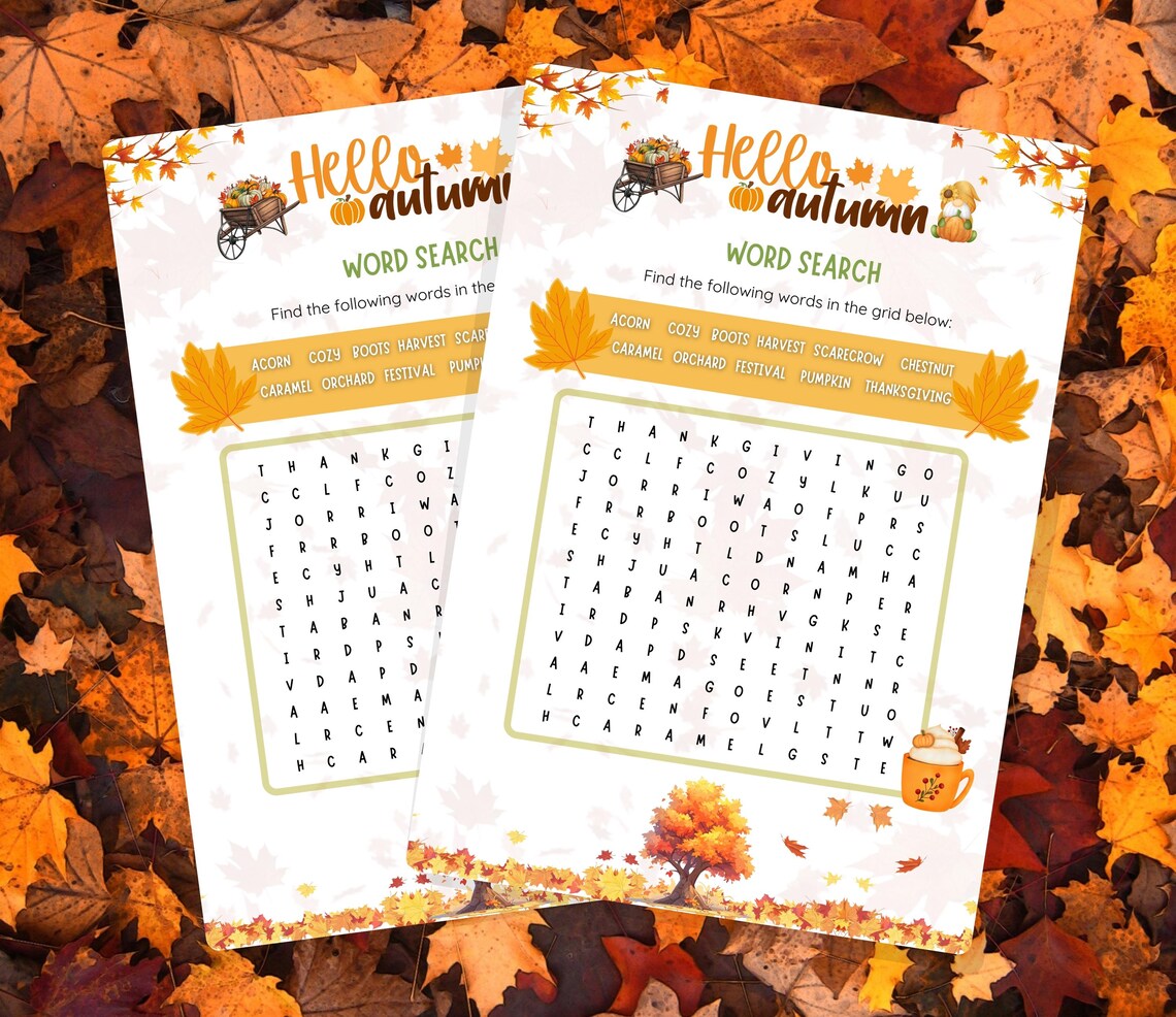 Autumn Word Search Game, Fall Word Search Game, Fun Autumn Activity ...