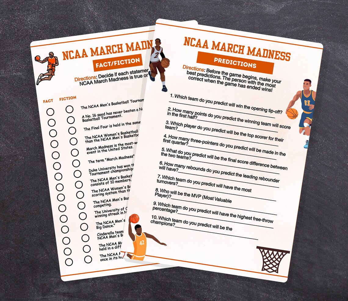 March Madness 5 Game Bundle, Basketball Printables, NCAA, March Madness ...