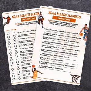 March Madness 5 Game Bundle, Basketball Printables, NCAA, March Madness ...