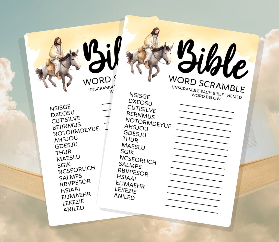 Bible Word Scramble Game: Christian Activity (printable) - Etsy
