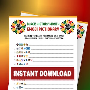 Black History Emoji Pictionary Game, Black History Month, Black ...