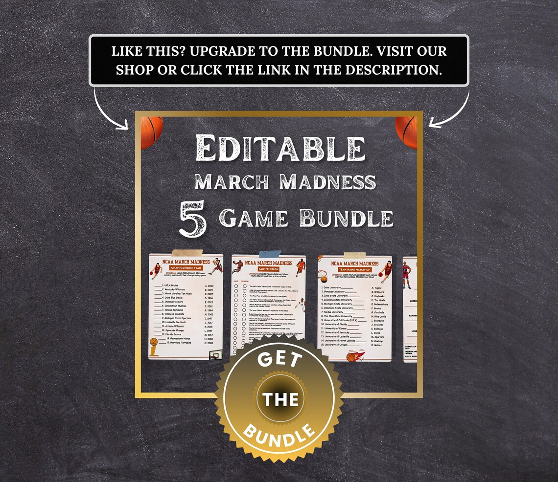 March Madness Team Name Match Up, NCAA Team Game, NCAA Games, March ...