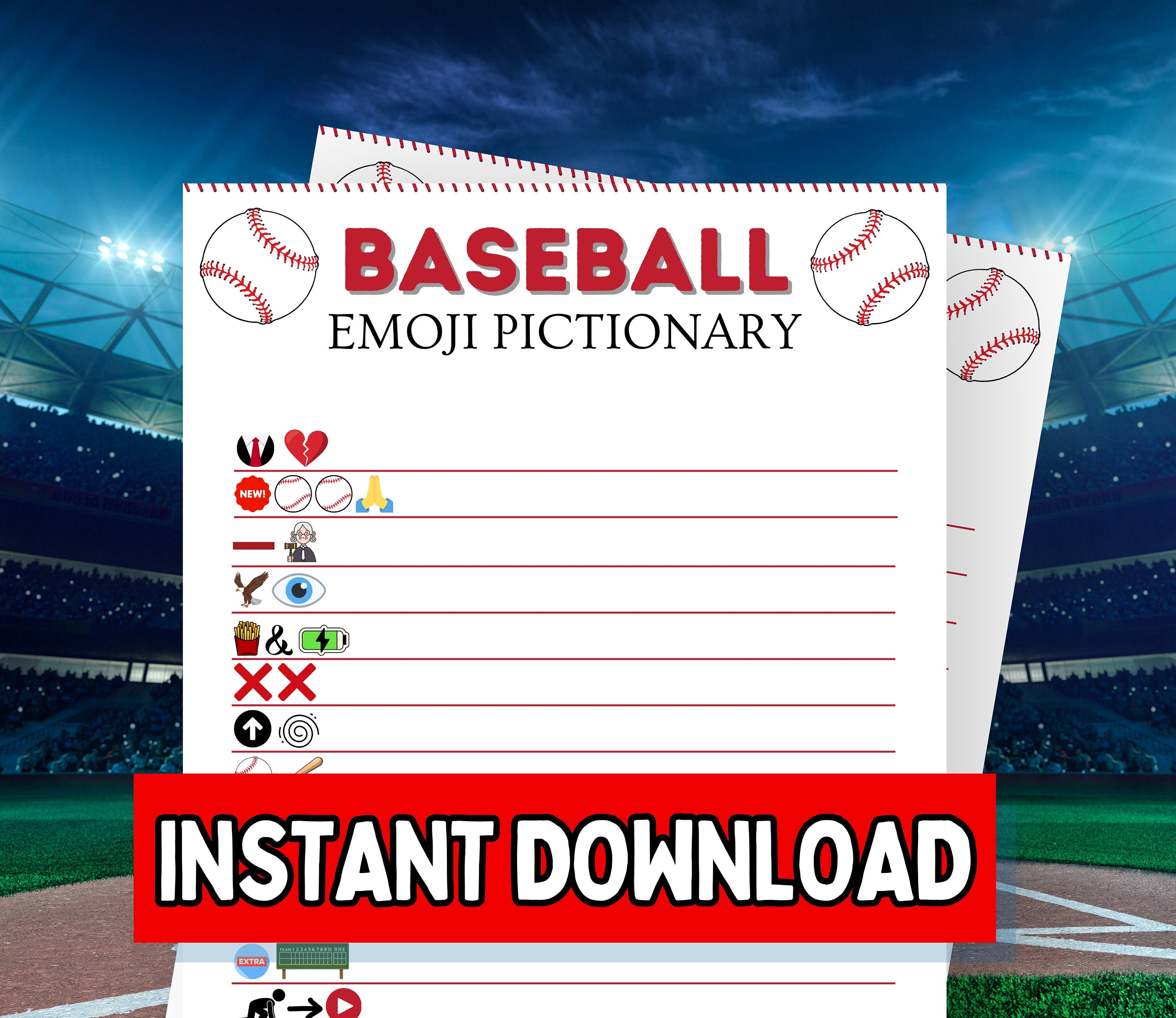 Baseball Emoji Pictionary Game, Emoji Pictionary, Baseball Emoji Quiz ...