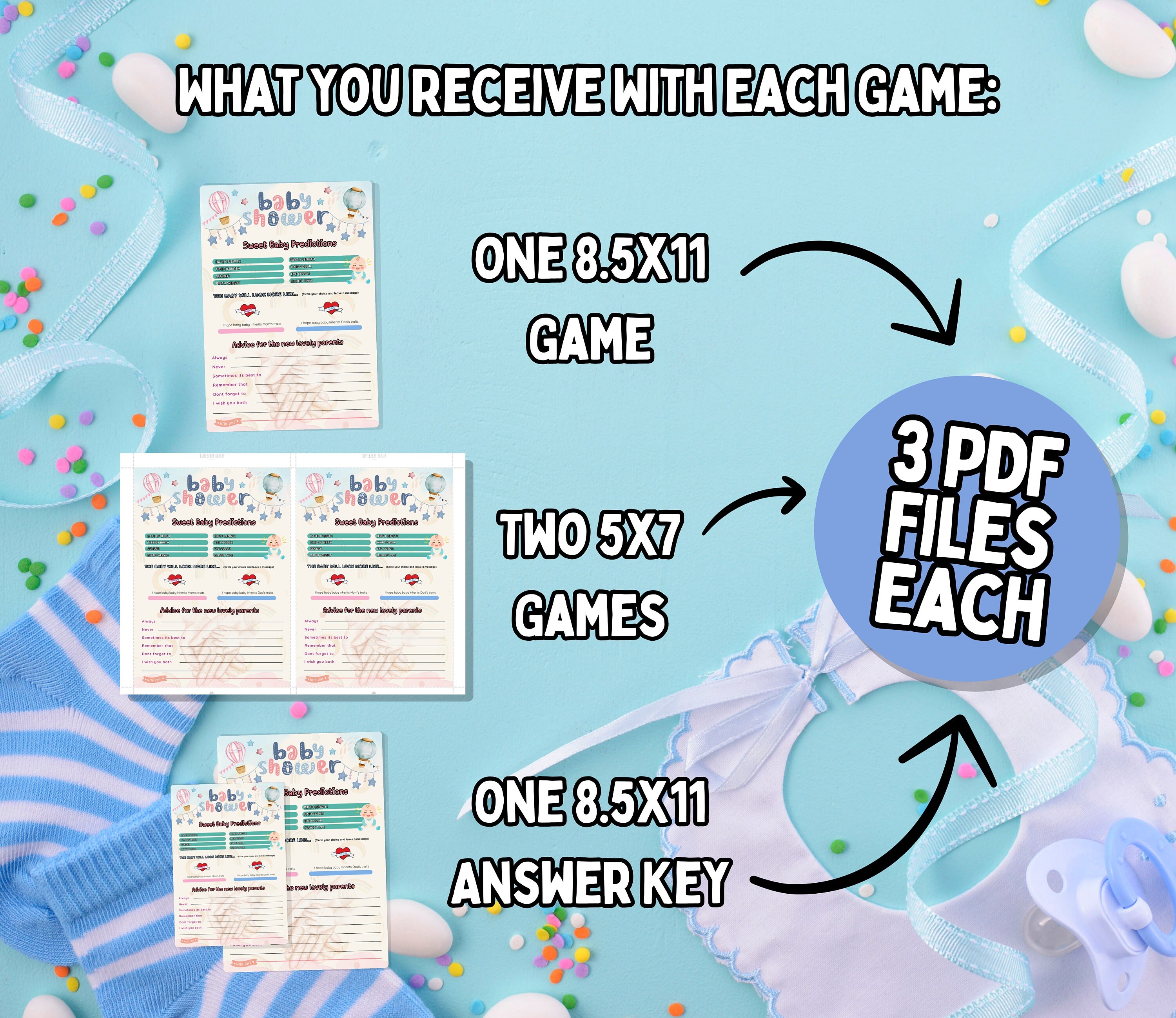 Baby Shower Game Bundle, Baby Shower Games, Fun Shower Activities, Cute ...