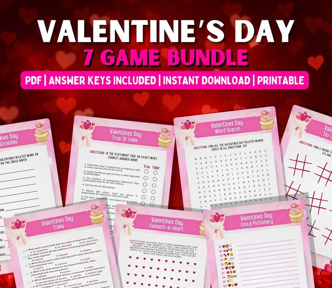 Valentines Day Plush 7 Game Bundle Game, Valentine Games, Valentines ...