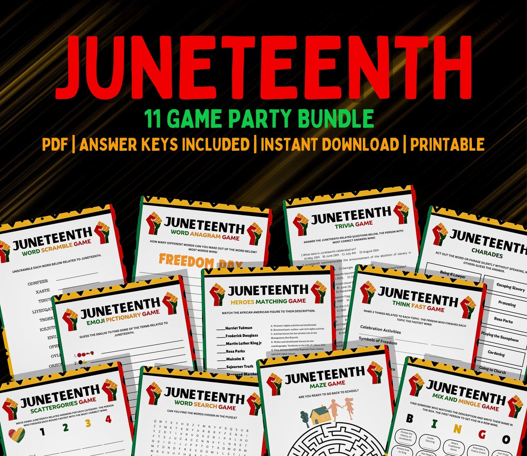 Juneteenth Game Bundle, Juneteenth 11 Games, Fun Juneteenth Activity ...