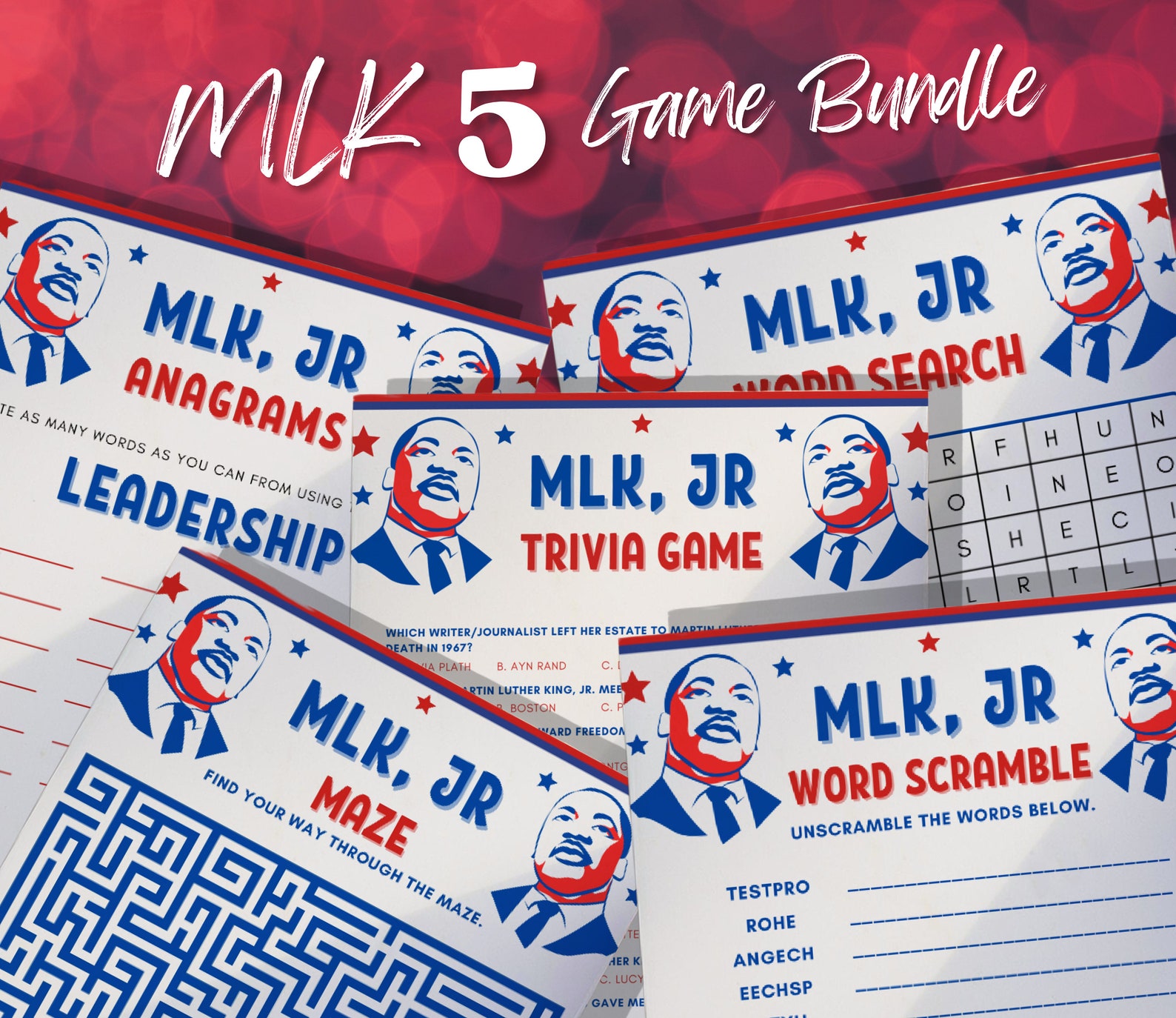 MLK 5 Game Bundle, Martin Luther King, MLK, Martin Luther King Day ...