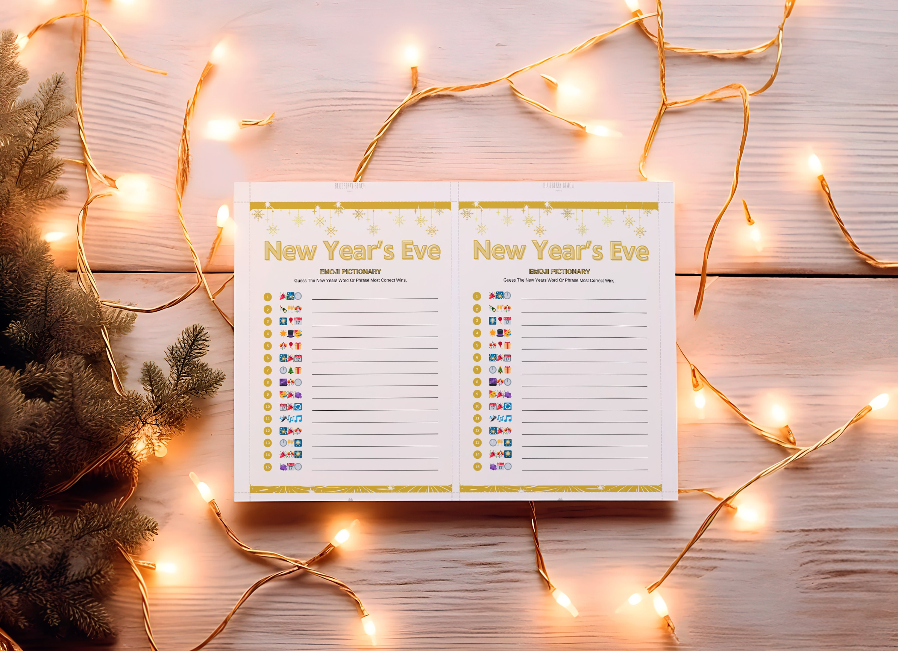 New Years Emoji Pictionary Game, NYE Party Games, New Years Game, New ...