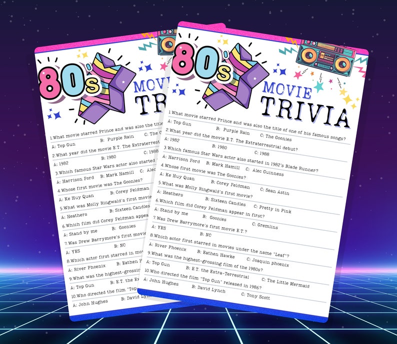 80s Movie Trivia Game, 80s Game Night, Retro Game, Nostalgic 80s Trivia ...