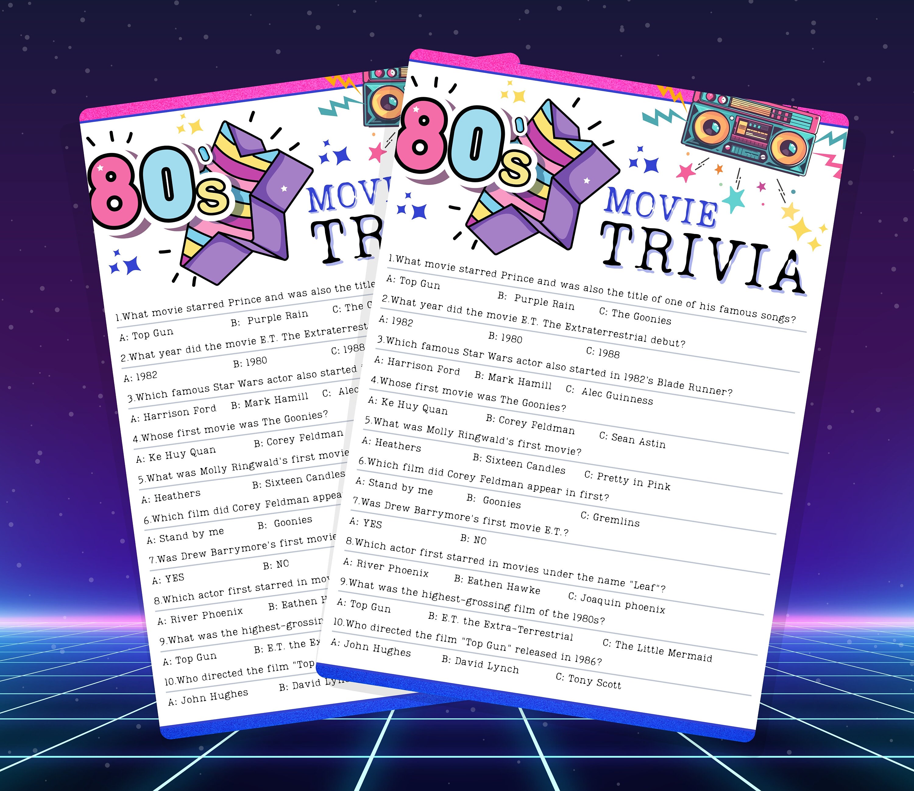 80s Movie Trivia Game, 80s Game Night, Retro Game, Nostalgic 80s Trivia ...