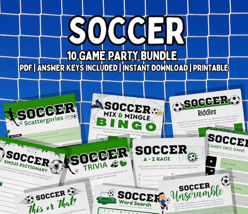 Soccer Game MEGA Bundle, 10 Soccer Games, Futbol Games, World Cup ...