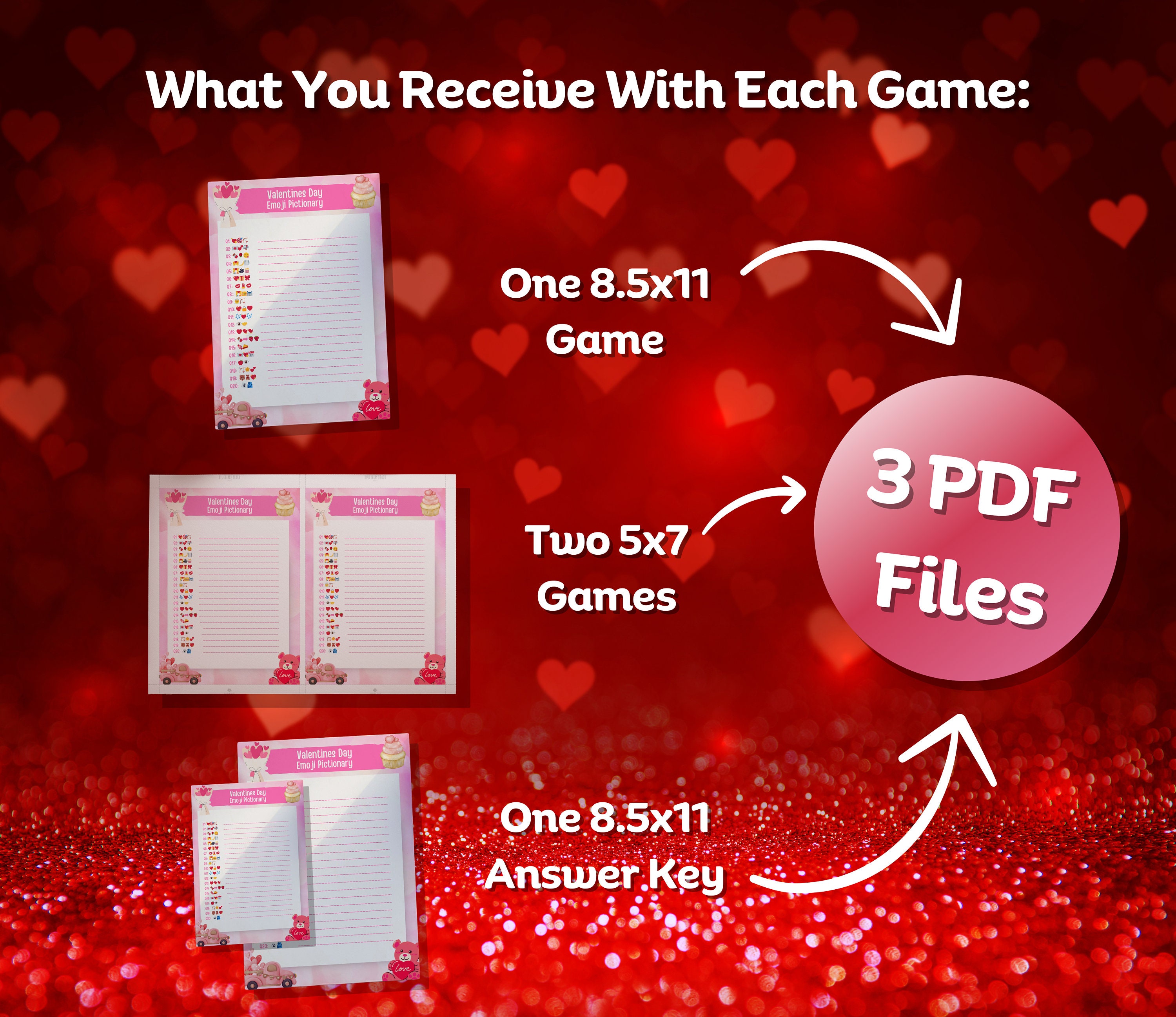 Valentines Day Emoji Pictionary Game, Valentine Games, Valentines Day ...