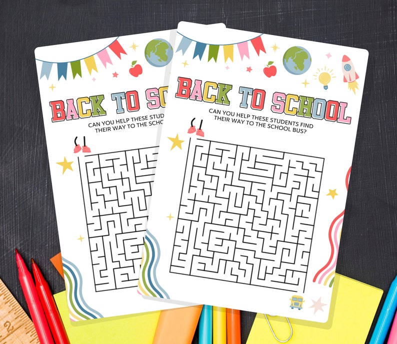 Back to School Maze Race Game, Back to School Game for Kids, Walk to ...