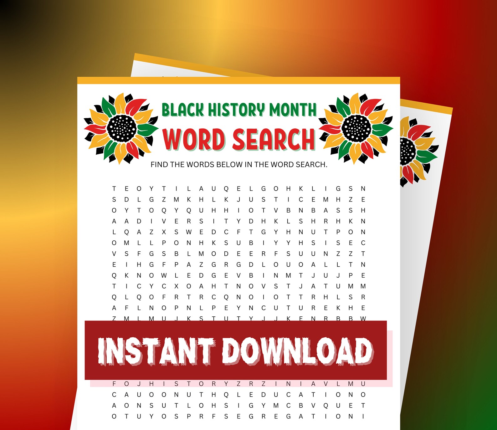 Black History Word Search Game, Black History Games, Black History ...