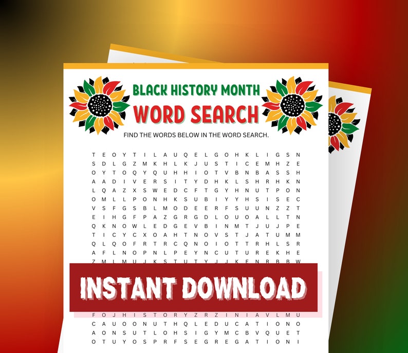 Black History Word Search Game, Black History Games, Black History ...
