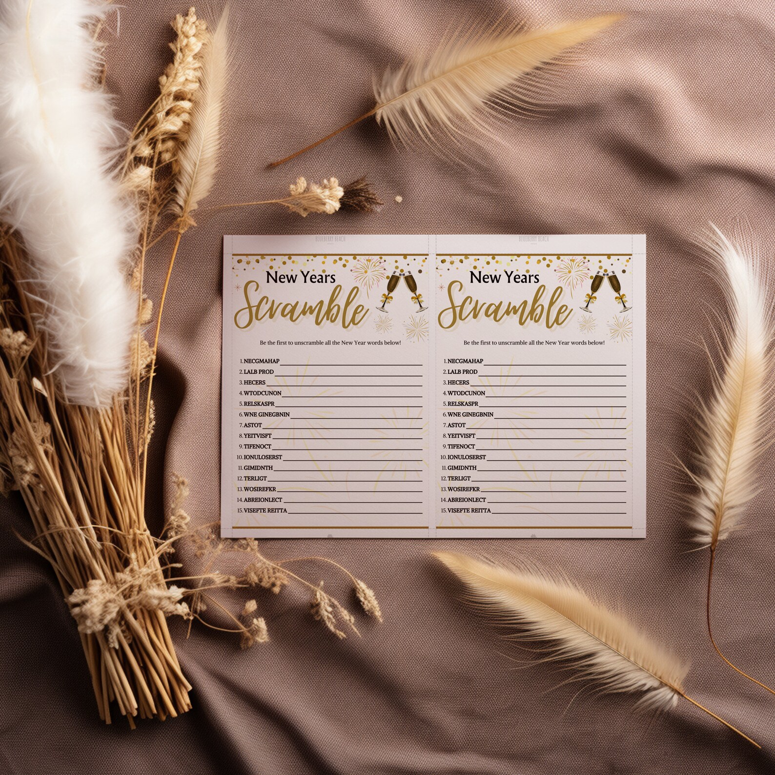 New Years Word Scramble Game, New Years Games Printable, New Years Eve ...