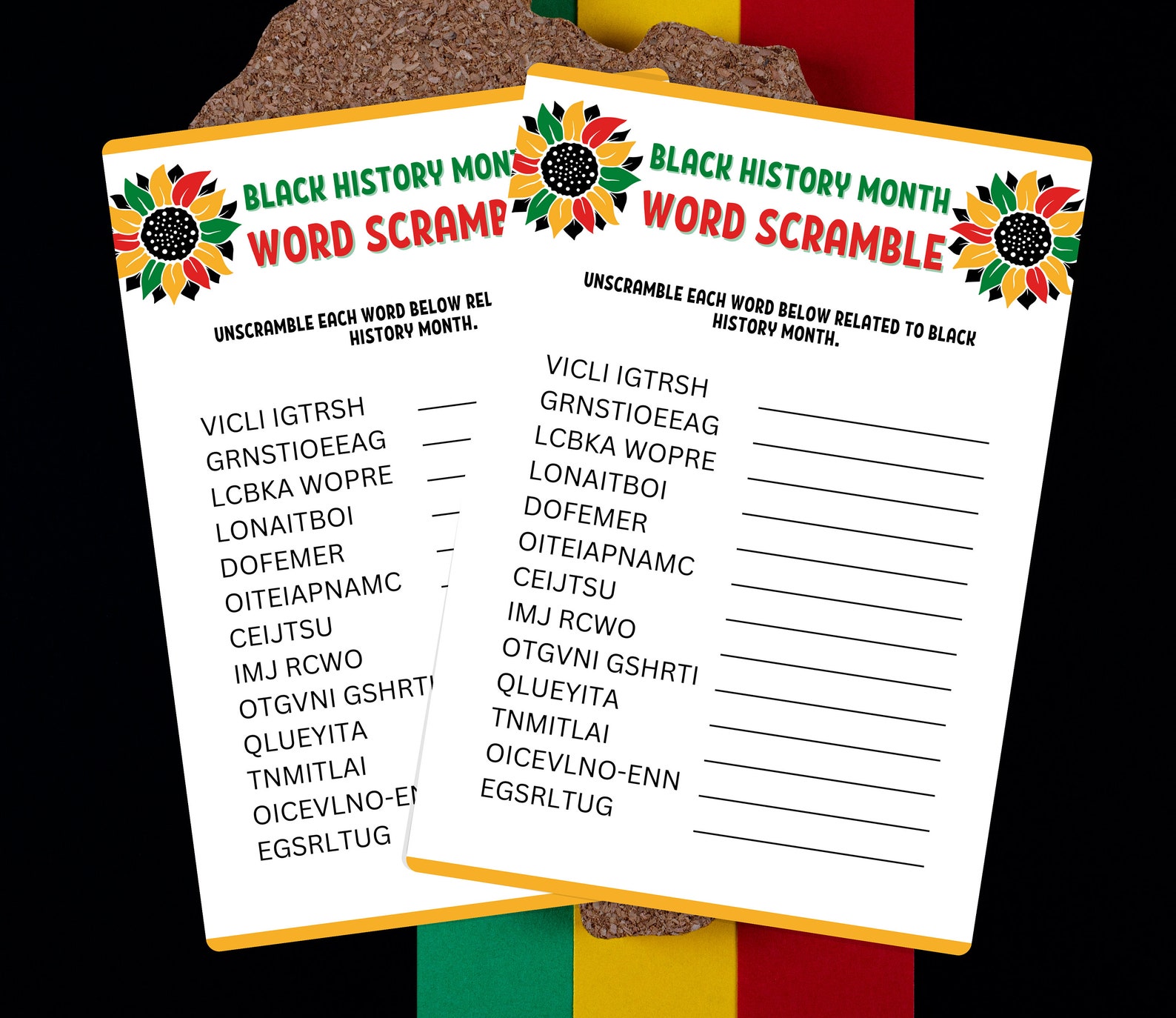 Black History Word Scramble Game, Black History Month, Black History ...