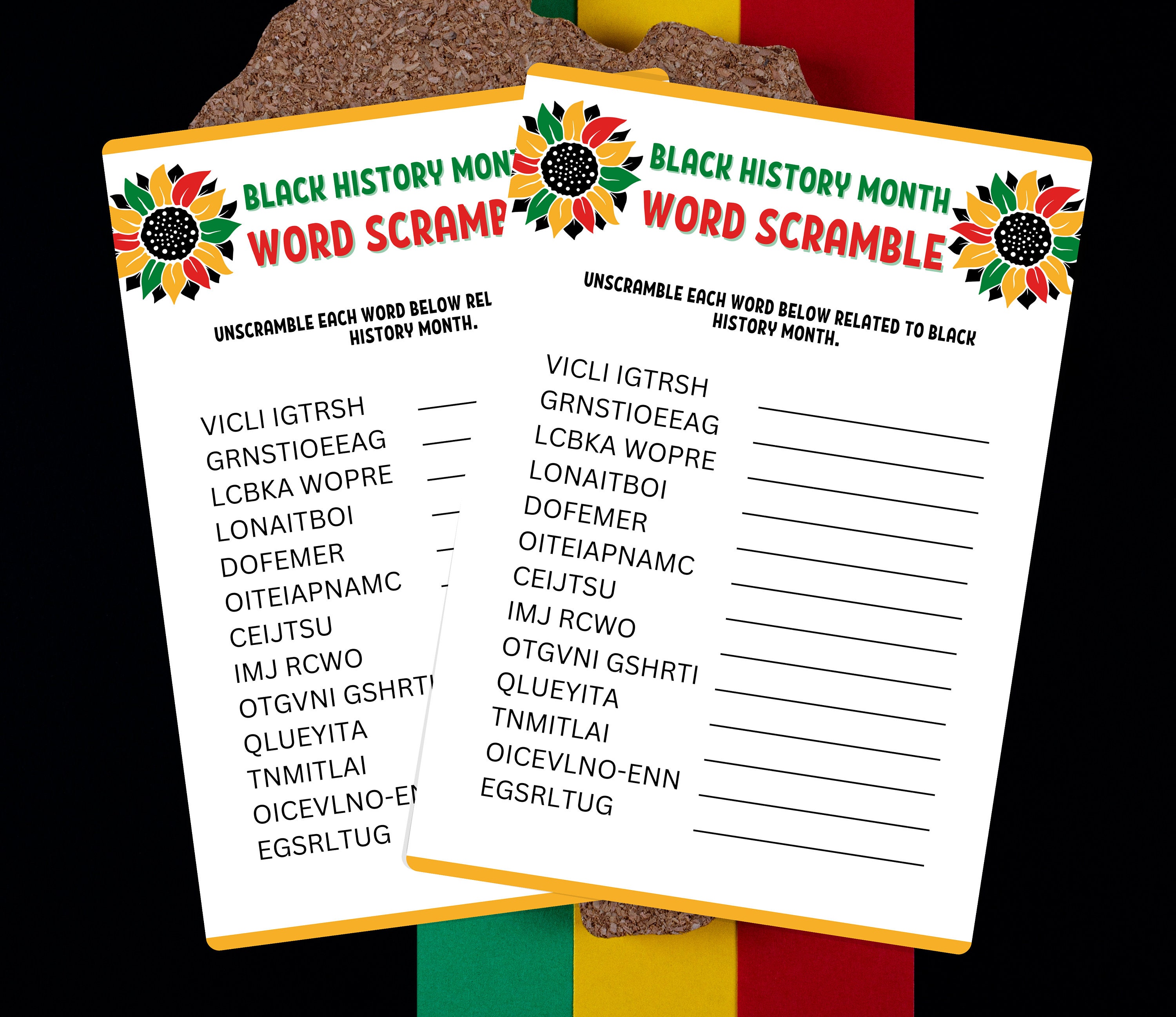 Black History Word Scramble Game, Black History Month, Black History ...