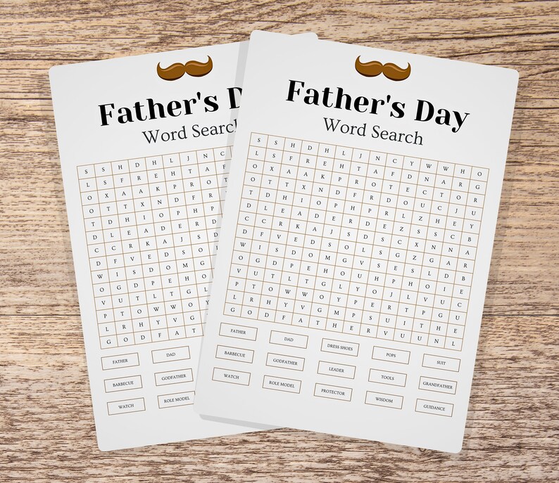 Fathers Day Word Search Printable, Fathers Day Game, Word Search, Word ...