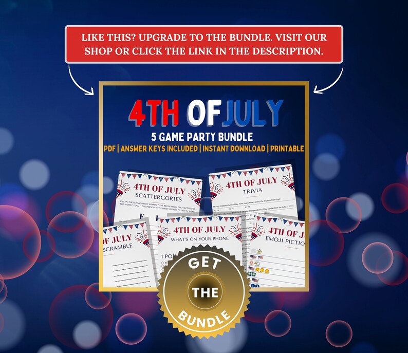 Fourth of July Trivia Game, Trivia, American Games, USA Party Game ...