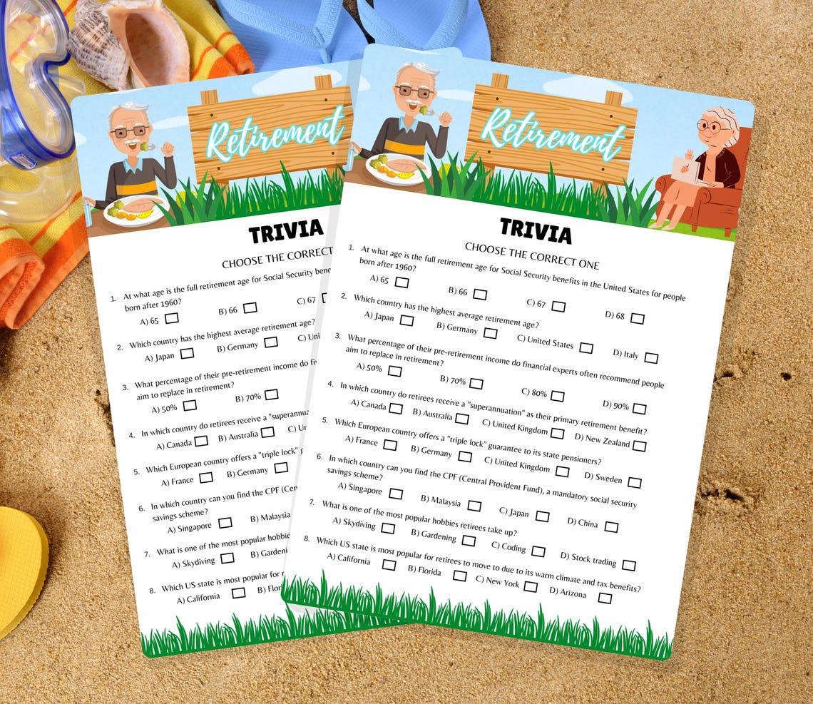 Retirement Trivia Game: Fun Senior Activity (printable) - Etsy