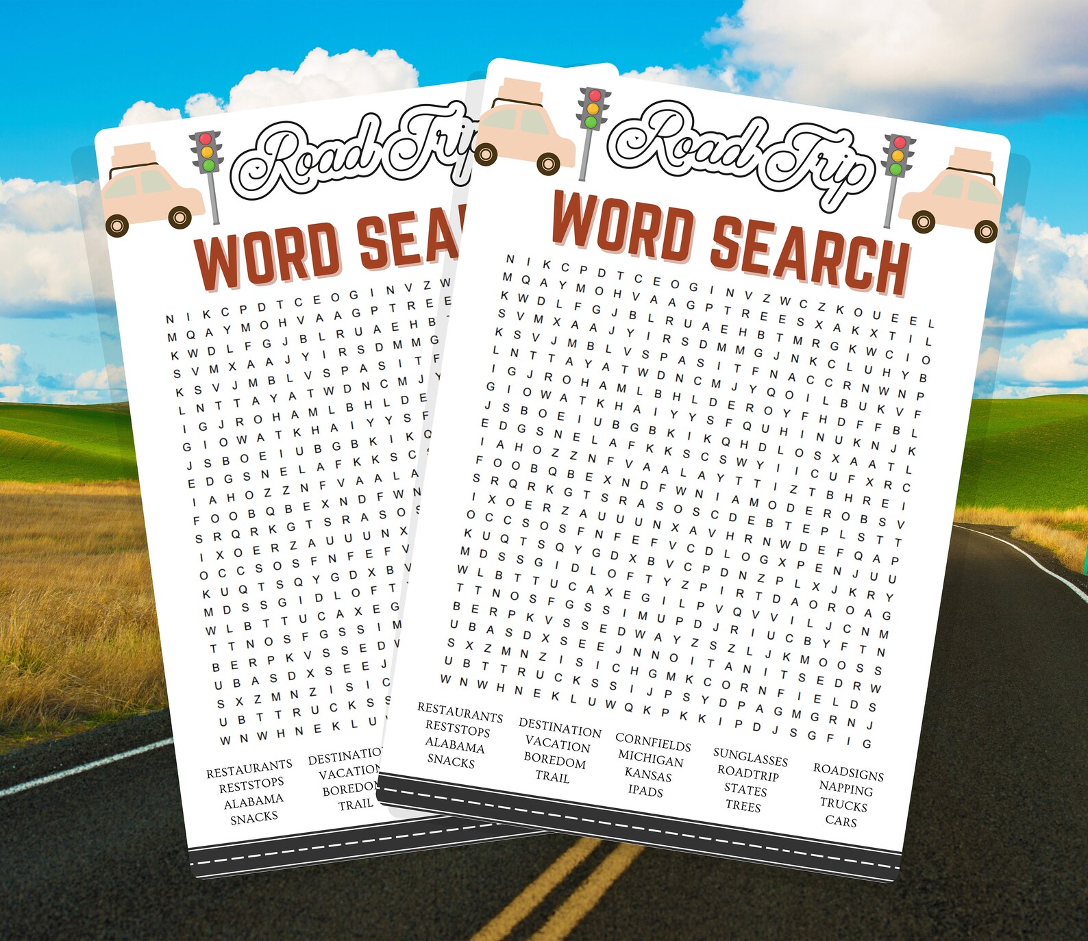 Road Trip Word Search Game: Kids Travel Activity (digital Download) - Etsy