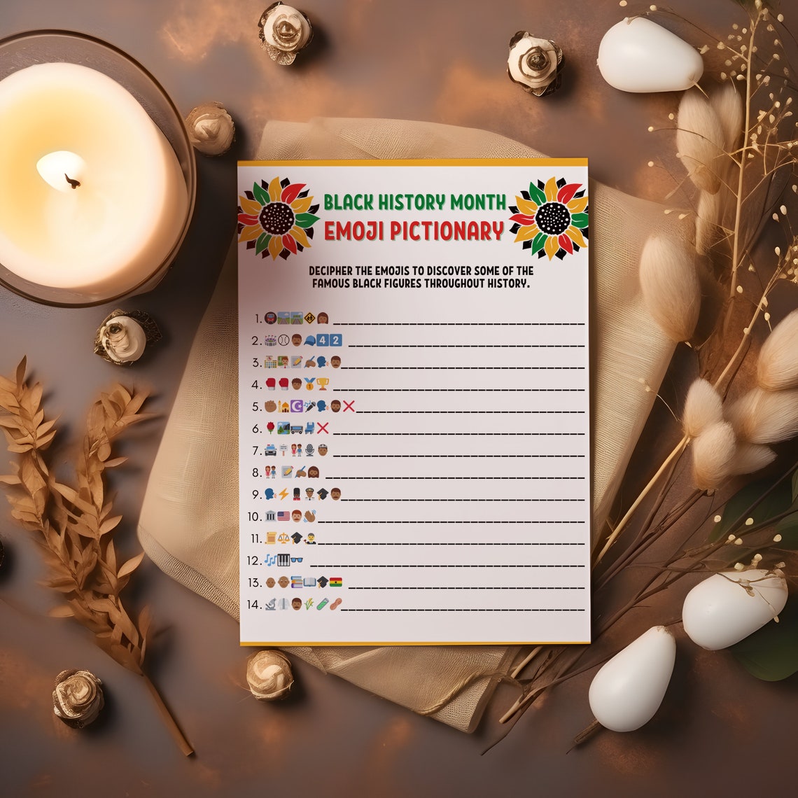 Black History Emoji Pictionary Game, Black History Month, Black ...