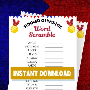 Summer Olympic Word Scramble Game, Olympic Games, Word Scramble ...