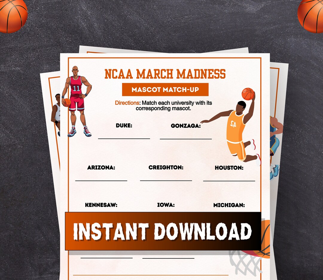 NCAA Mascot Game, March Madness Mascots, Mascot Matching, NCAA ...