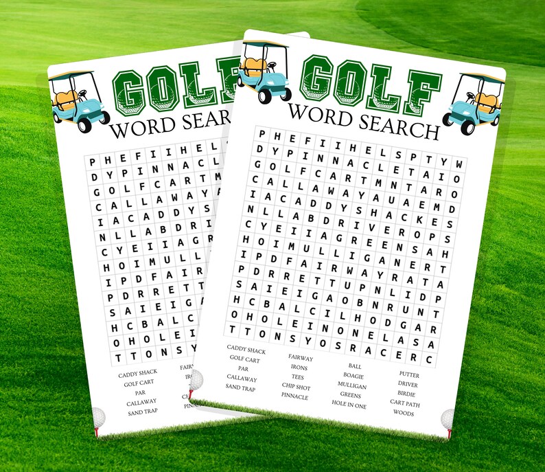 Golf Word Search Game, Word Search, Golf Party Game, Fun Kids Golfing ...