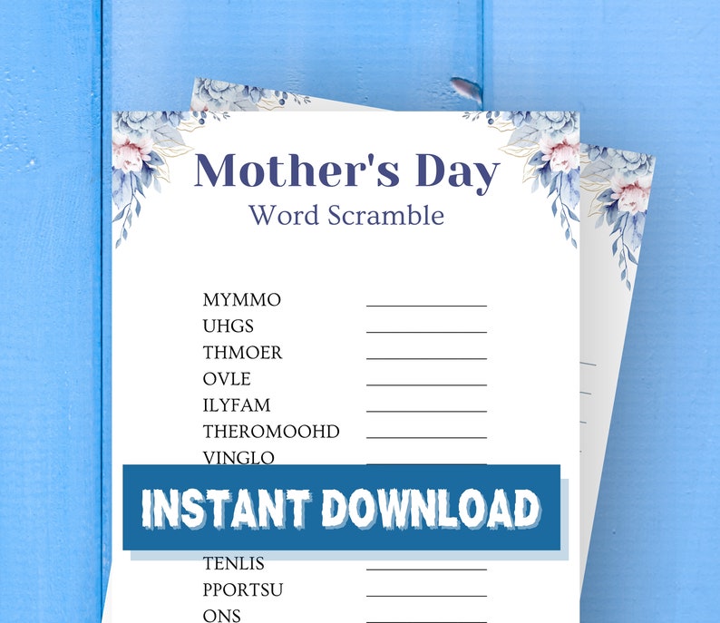 Mothers Day Word Scramble, Mothers Day Games, Word Scramble Game, Mama ...