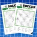 Soccer Word Search Game, Word Search Game, Fun Soccer Activity, Soccer ...