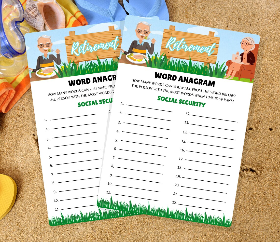 Retirement Word Anagram Game, Word Anagram, Happy Retirement ...
