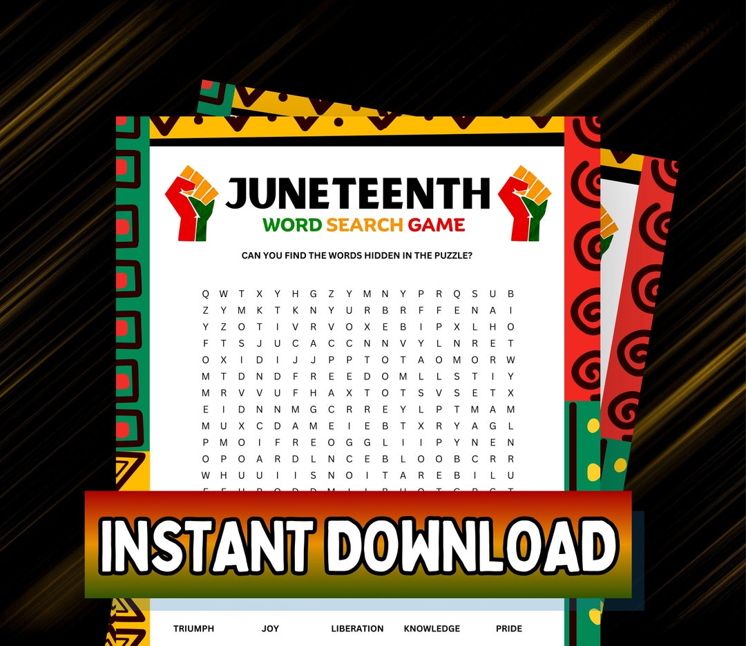 Juneteenth Word Search, Word Search, Fun Juneteenth Activity for Kids ...