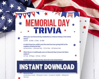 Memorial Day Riddles Game Printable - Etsy