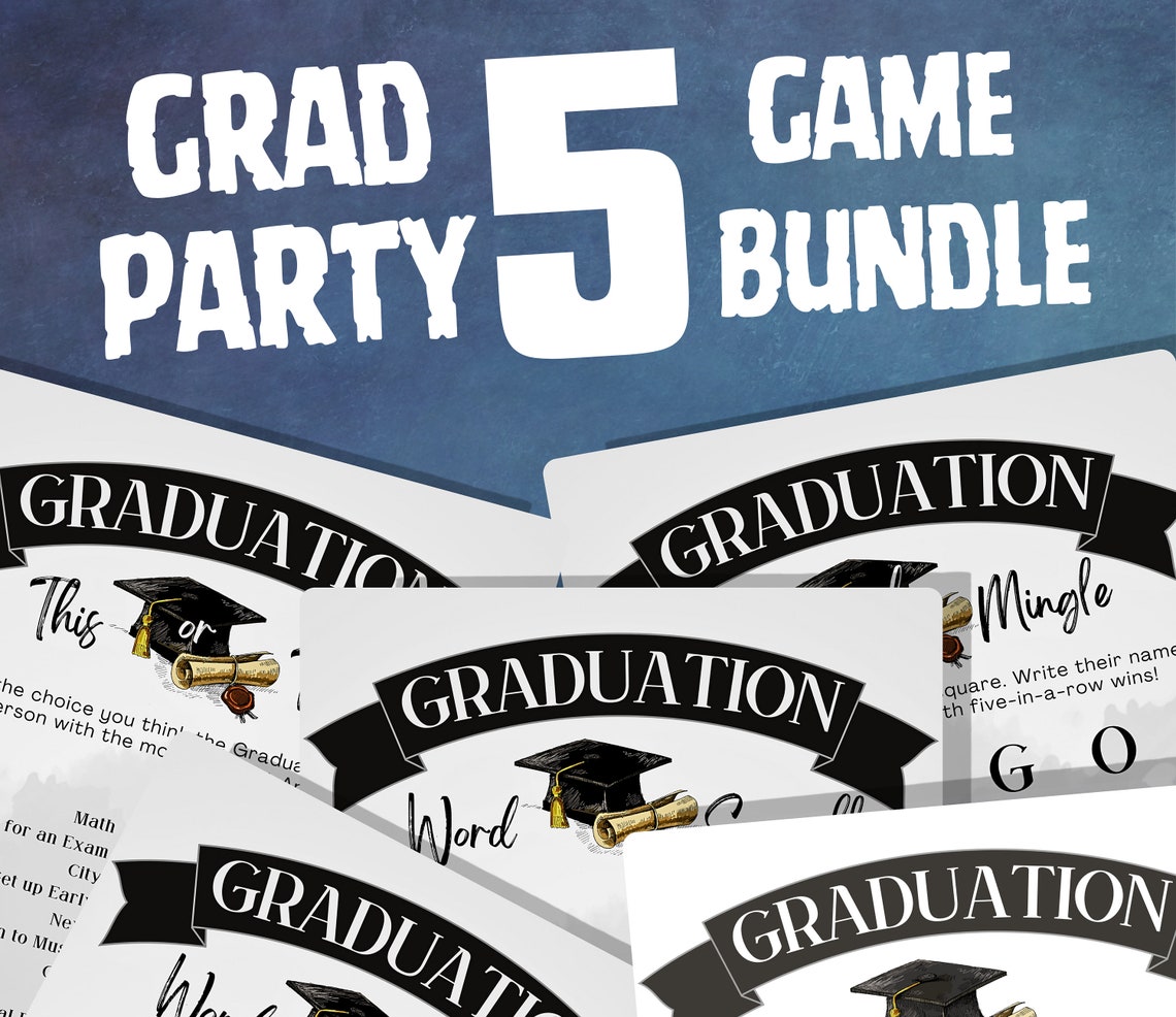 Graduation Game Bundle, Graduation Games, Games for All Ages, Fun Grad ...