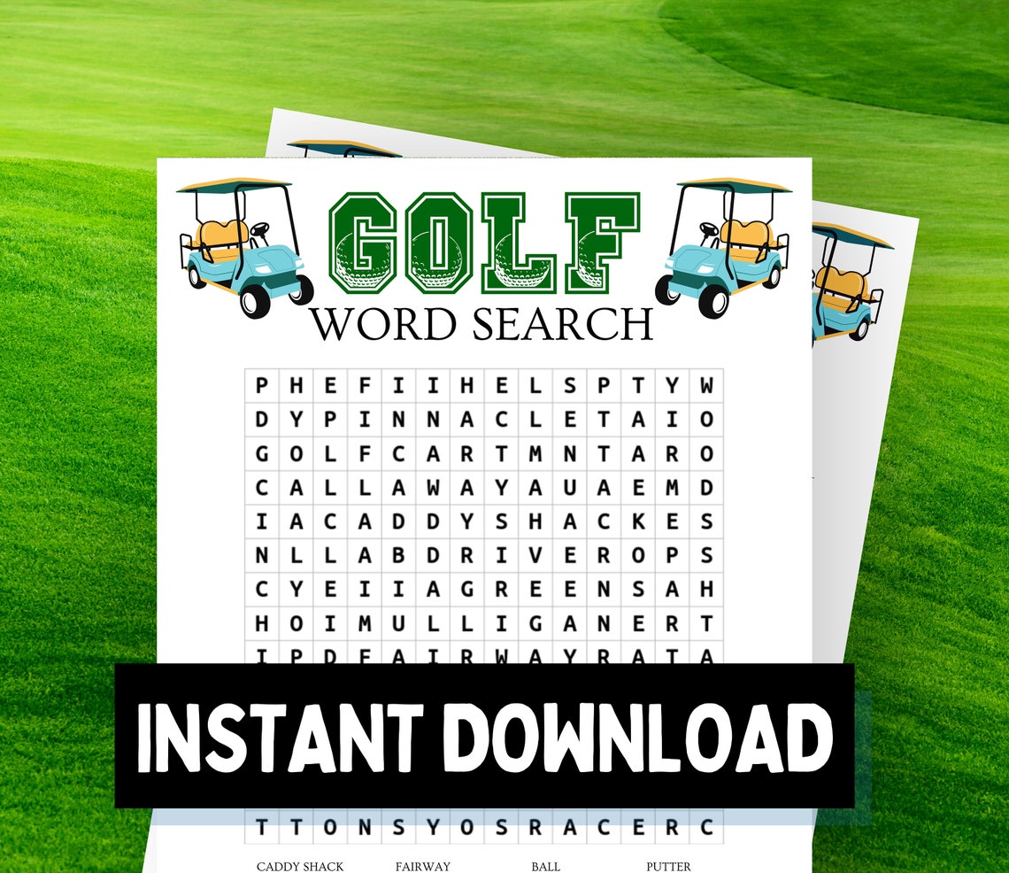 Golf Word Search Game, Word Search, Golf Party Game, Fun Kids Golfing ...