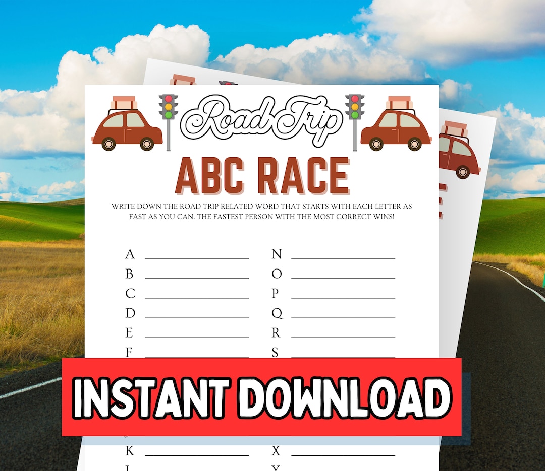 Road Trip ABC Race Game, ABC Game, Travel A to Z, Car Game, Family ...